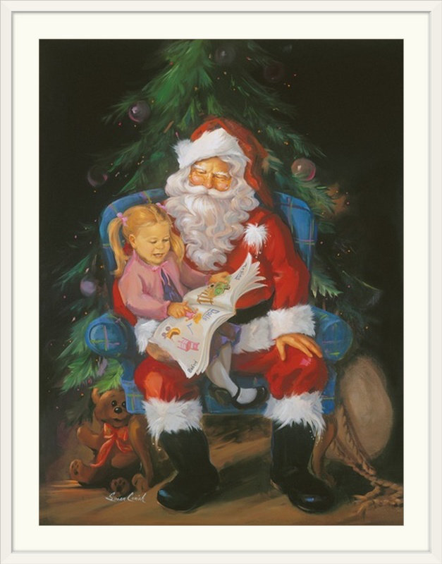 The Holiday Aisle® Thuc 'Santa with Girl' by Susan Comish Painting ...