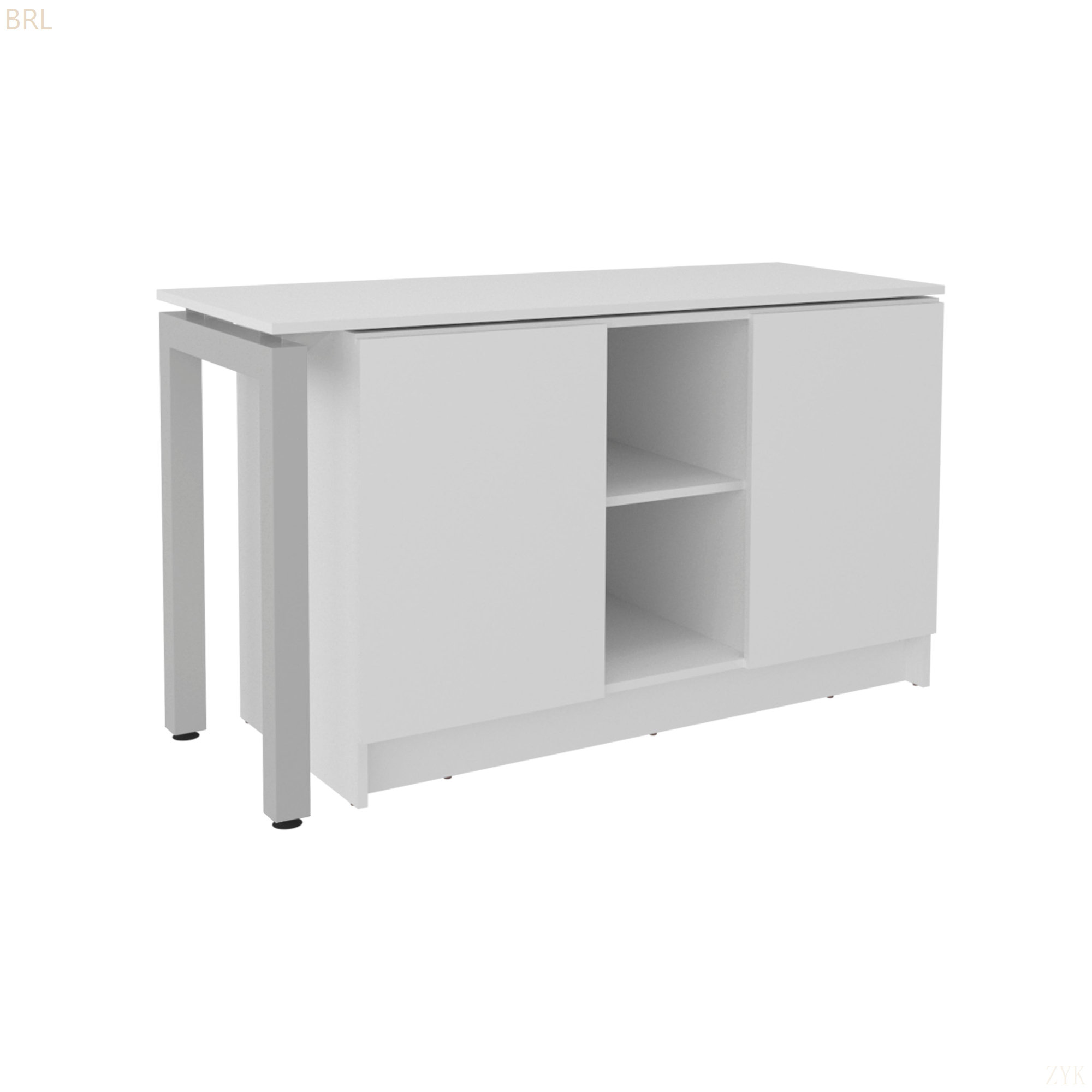 Latitude Run® White 2-Shelf Desk With Space-Saving Design - Wayfair Canada