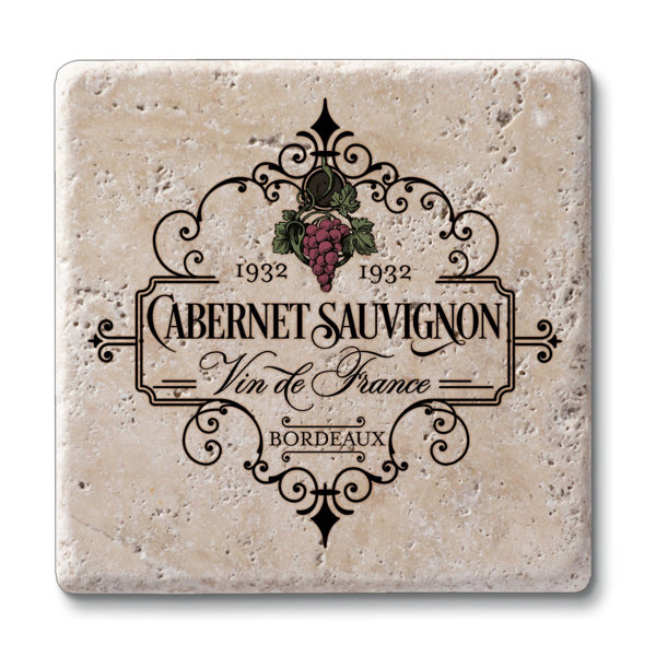CounterArt Ensemble de 4 sous-verres en pierre de travertin naturels ...