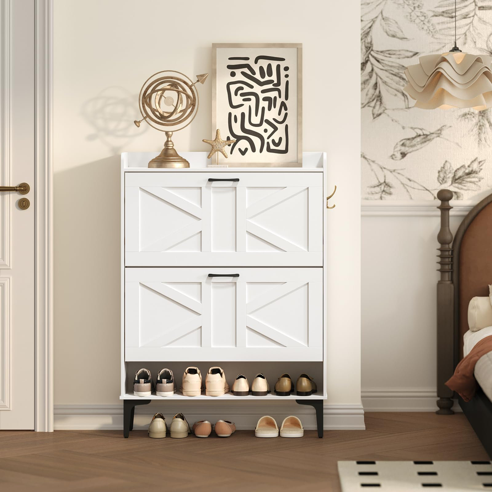 Gracie Oaks 32 Pair Shoe Storage Cabinet | Wayfair