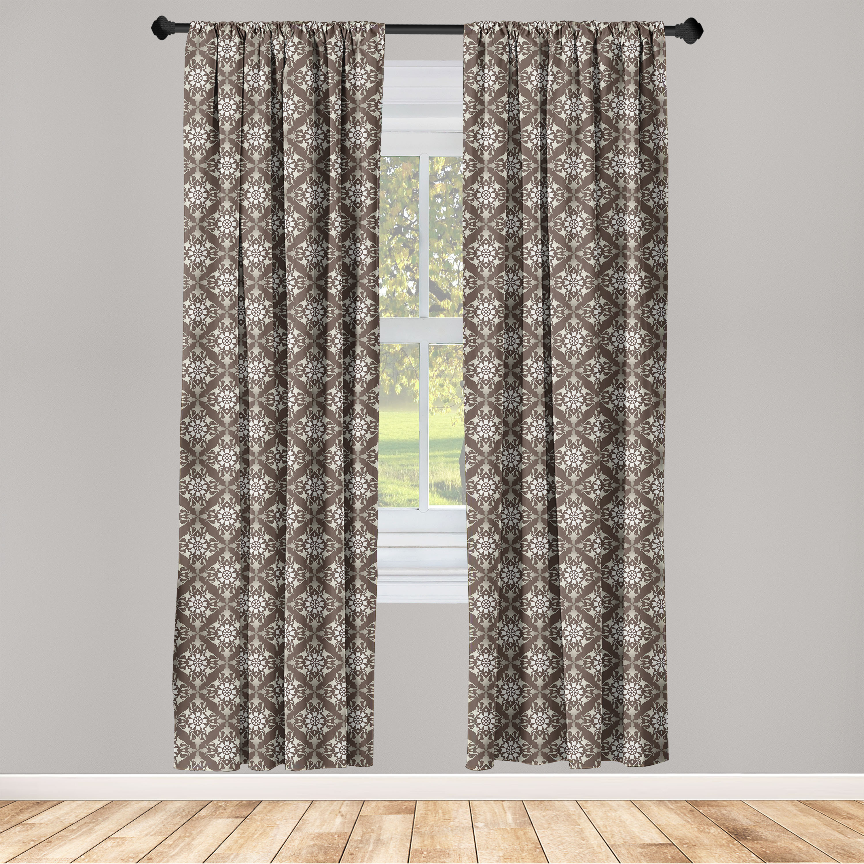East Urban Home Gayora East Urban Home Floral Curtains Oriental Damask ...