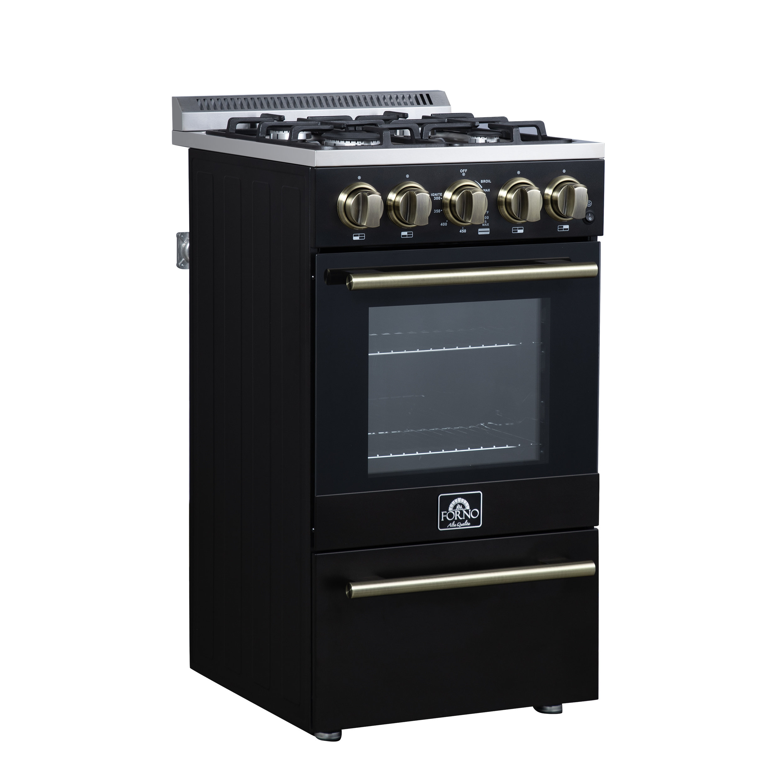 Forno Lamazze 20 Inch Gas Range in White, 4 Sealed Burners, 21,200 BTU ...