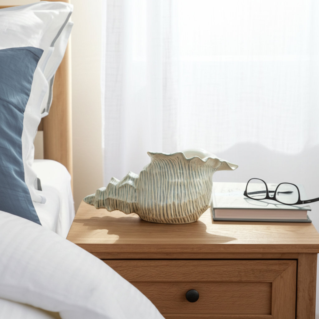 Highland Dunes Ceramic Bowl Shell Shaped Decorative Sculpted Coastal ...