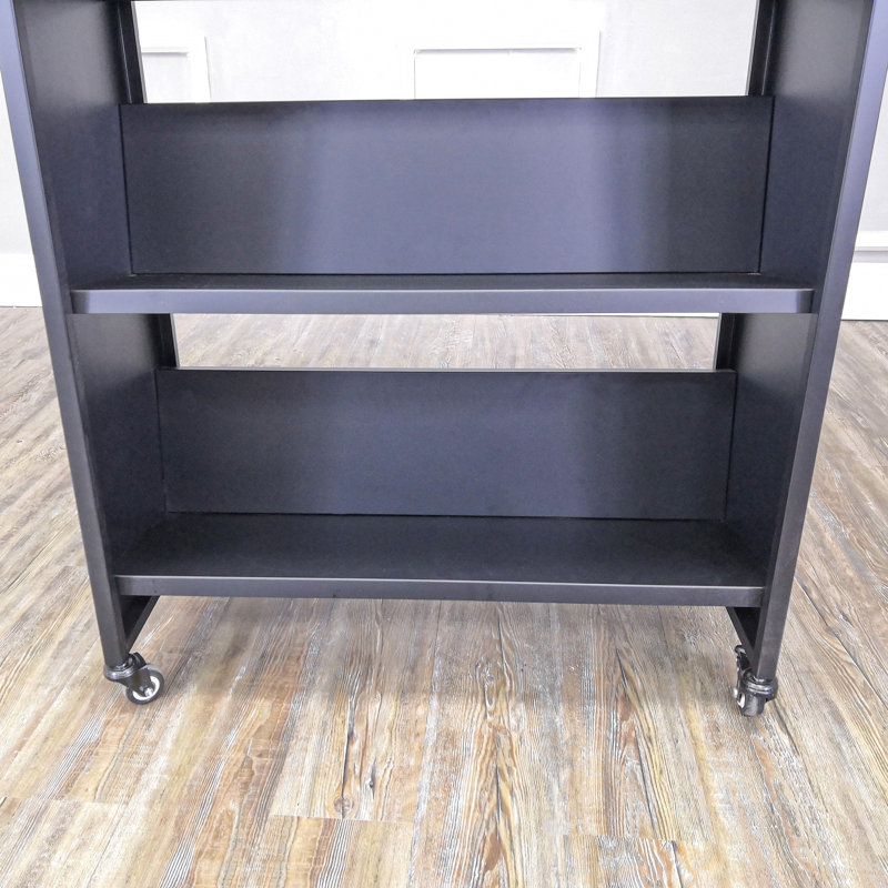 FixtureDisplays Metal Book Cart Rooling Book Truck Library Book Cart ...