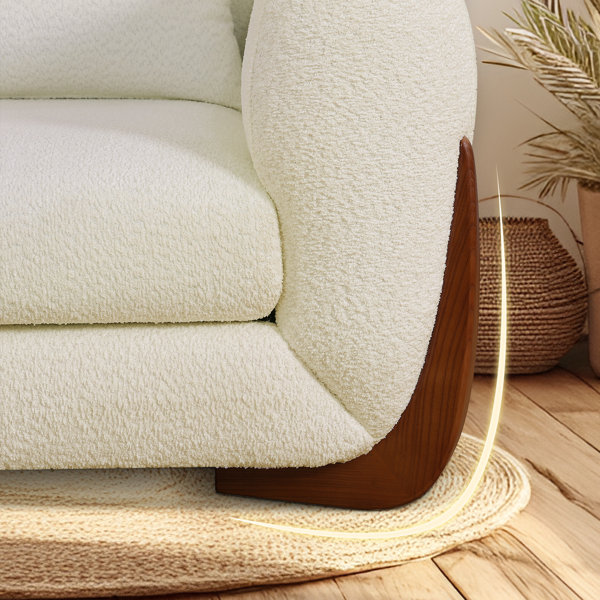 Brayden Studio® Emiljan 86'' Round Arms Curved Sofa & Reviews | Wayfair