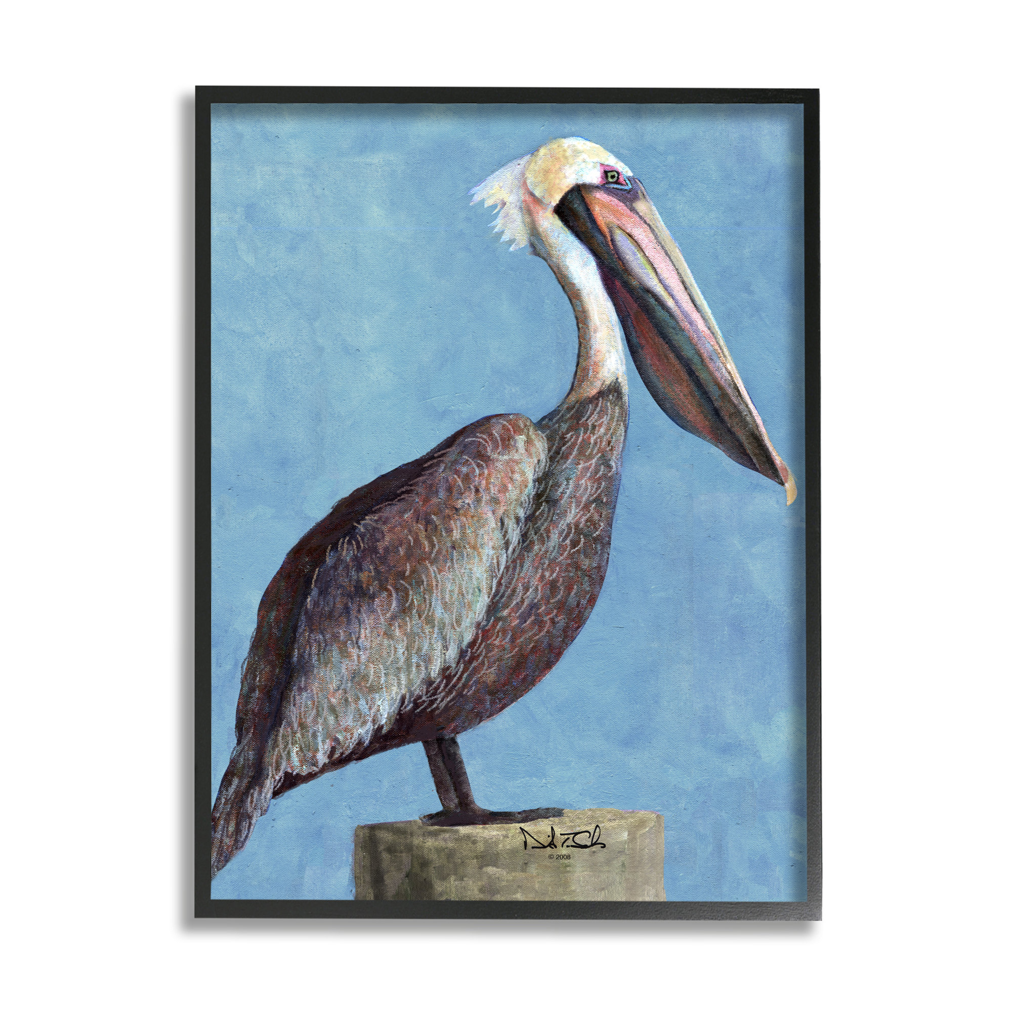 Stupell Industries Blue Pelican Portrait by David Sands | Wayfair