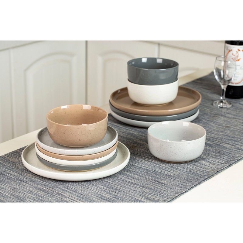 Famiware 24 Piece Stoneware Dinnerware Set - Service for 8 & Reviews ...