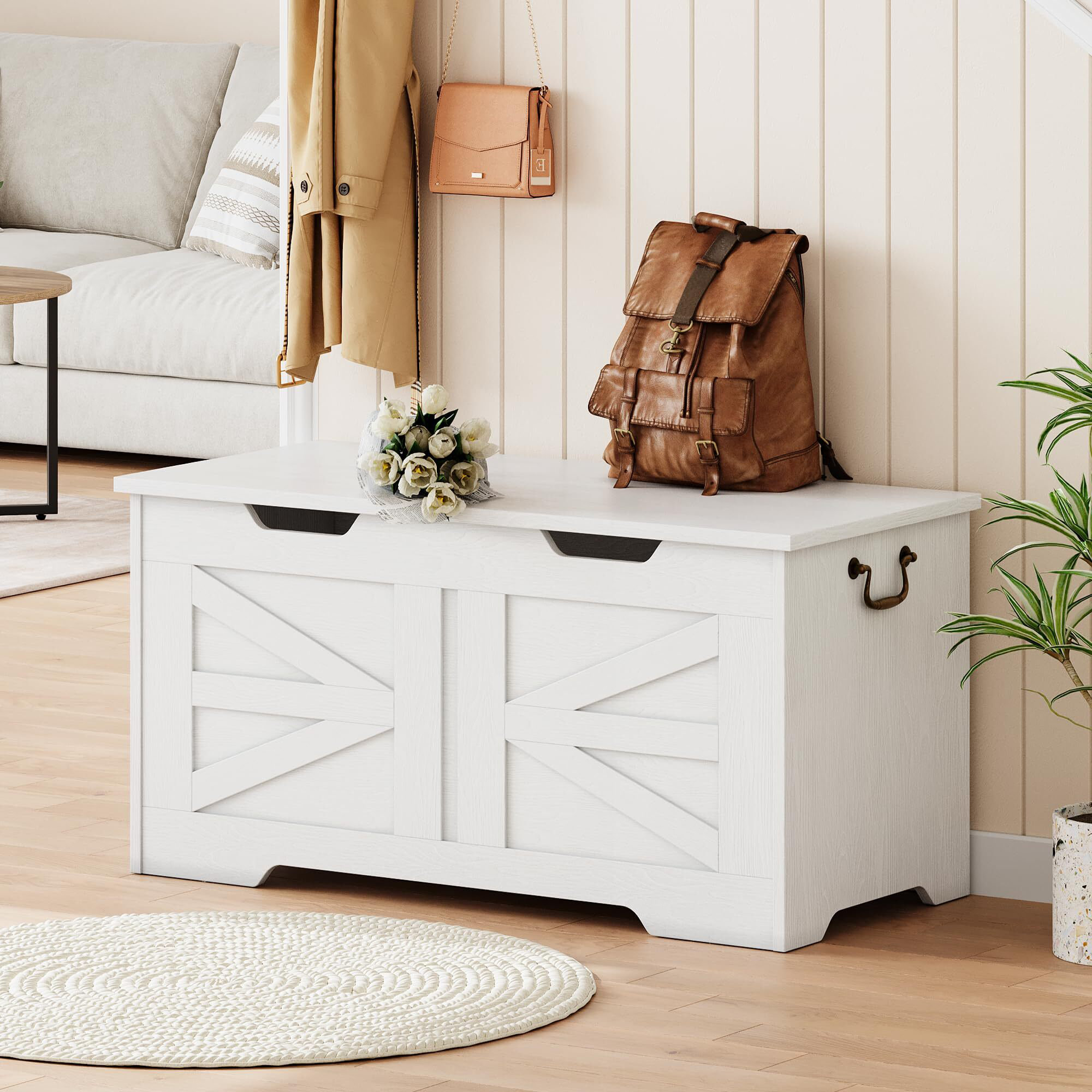 Gracie Oaks Yeremis Manufactured Wood Storage Bench with Flip Top ...