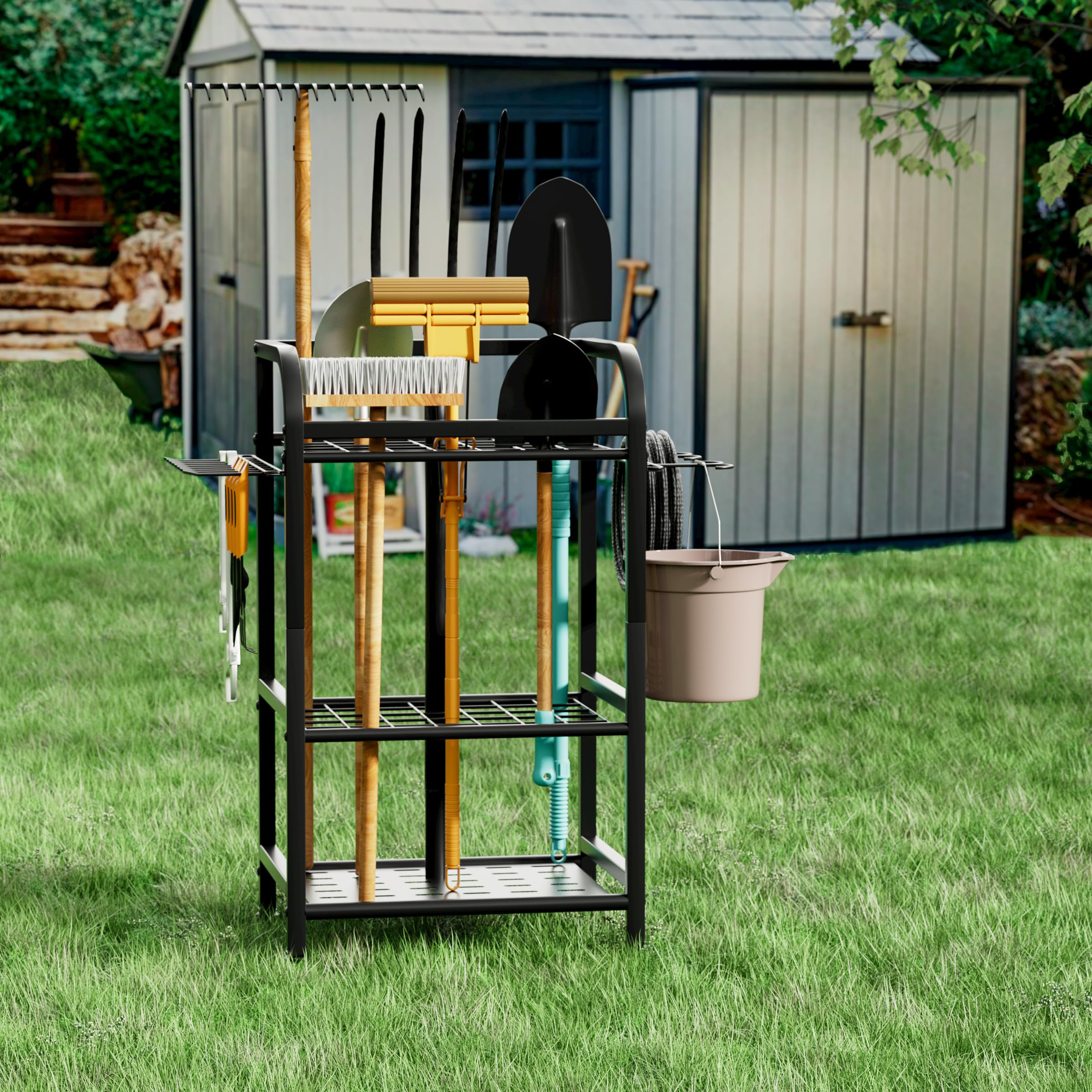 17 Stories Heavy Duty Yard Tool Organizer for Garage Organization Shed ...