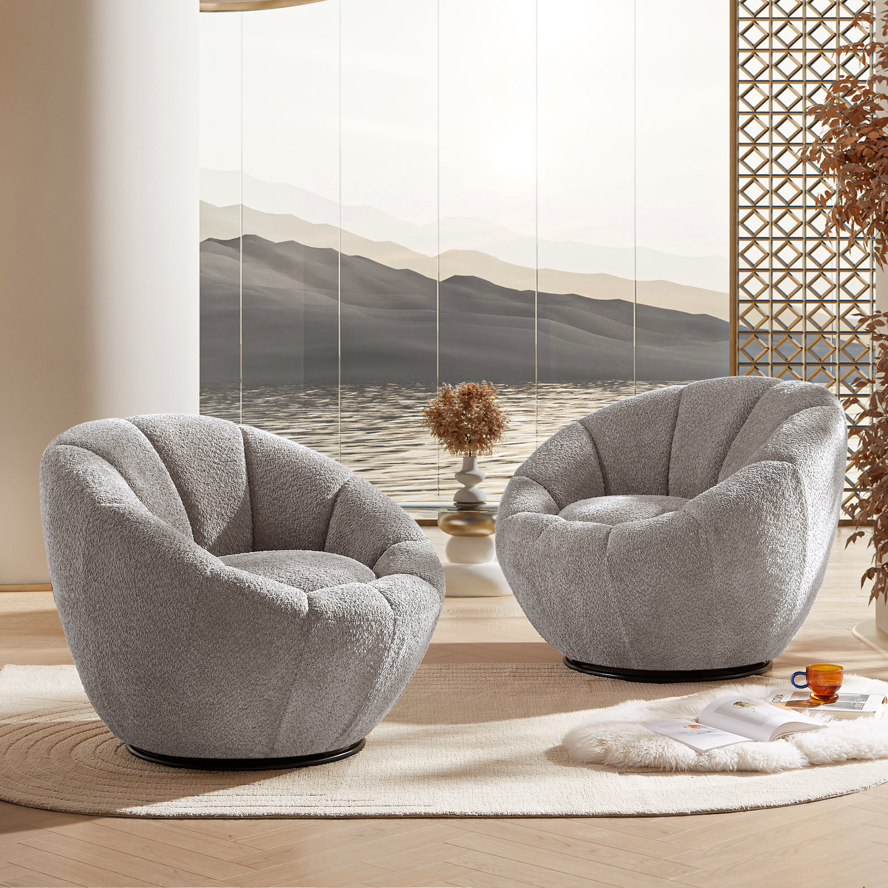 Mercer41 Tirian 32.7'' Wide Swivel Barrel Chair & Reviews | Wayfair