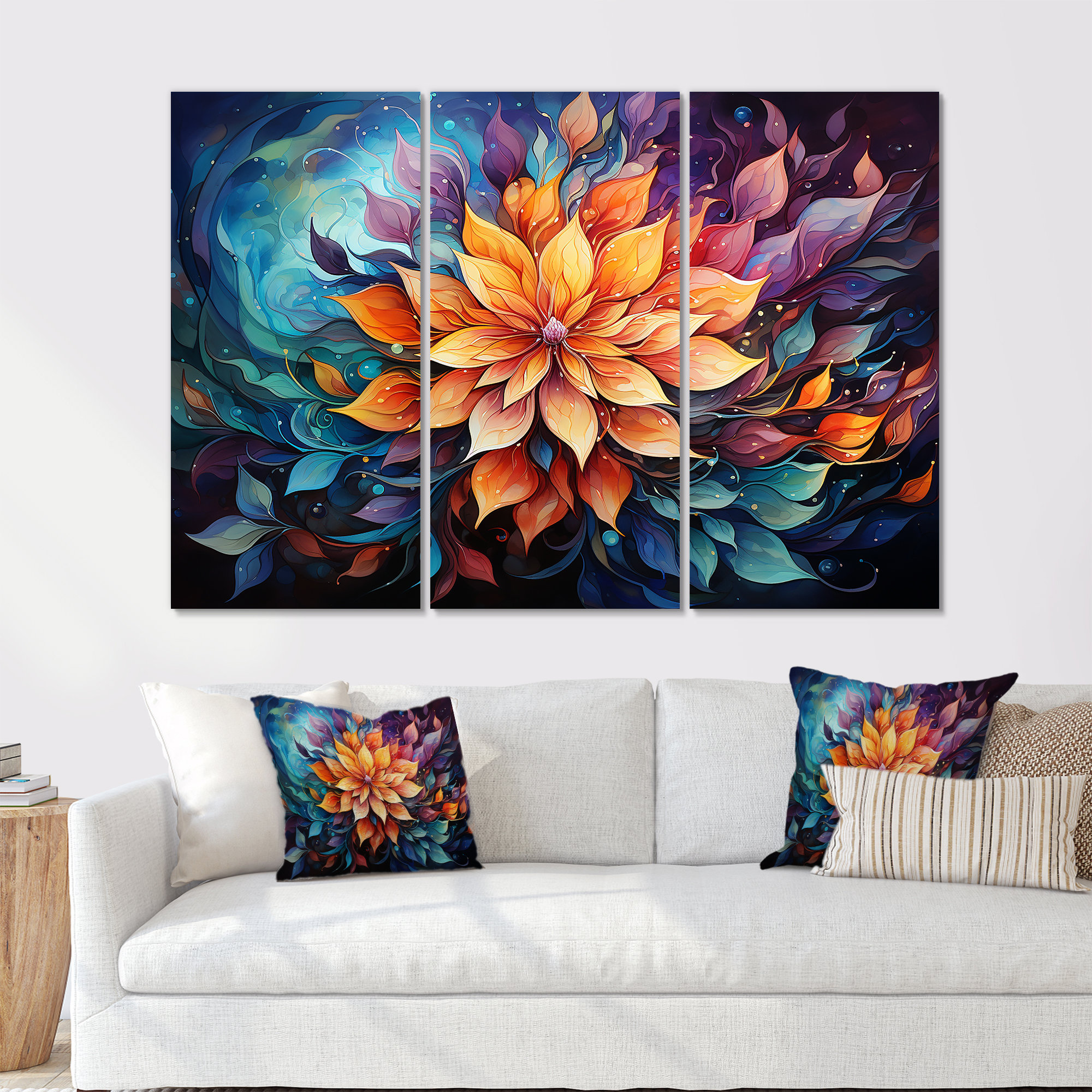 Design Art Meditation Mindfulness Mandala I - Meditation Wall Decor Set ...