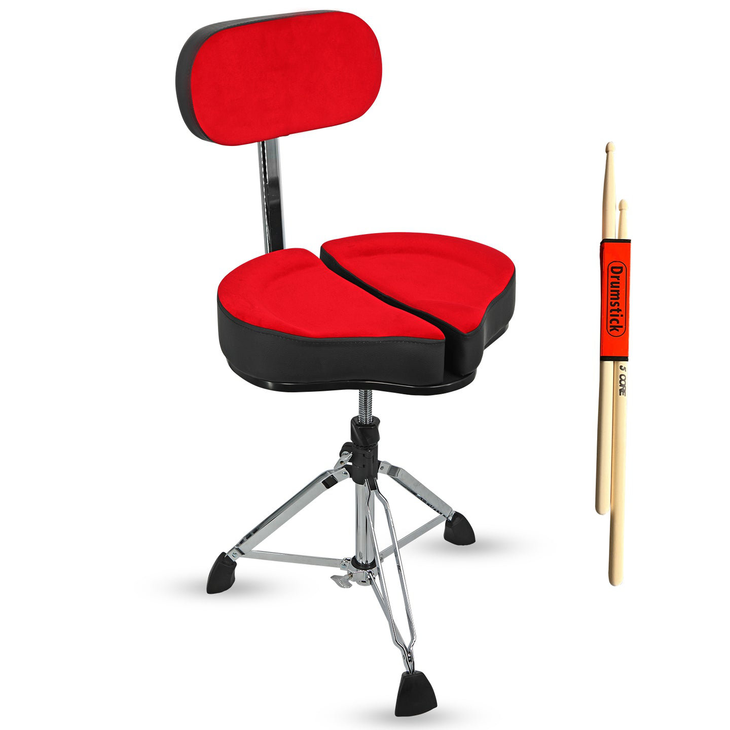 George Oliver 5 Core Drum Throne Padded Guitar Stool Backrest Drummer ...