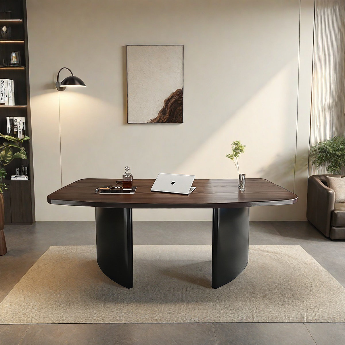 Coxambrey Simple Solid Wood Irregular Shape Office Desk | Wayfair