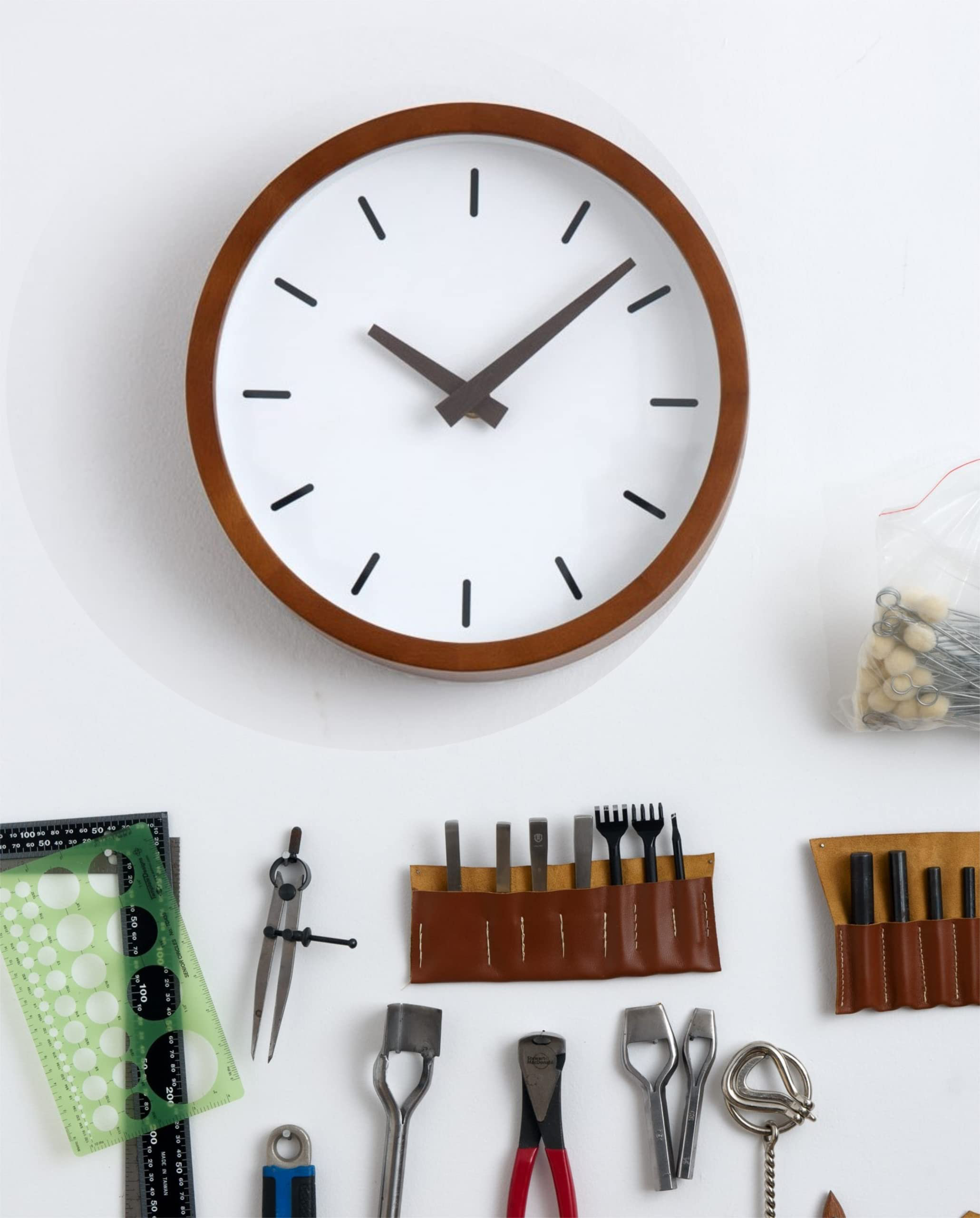 Latitude Run® Modern Mid Century Wood Analog Wall Clock - Battery ...