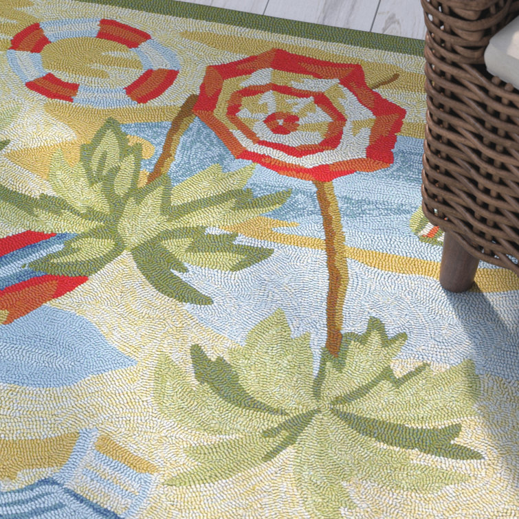 Highland Dunes Tapis de sable crocheté à la main Rundall et ...