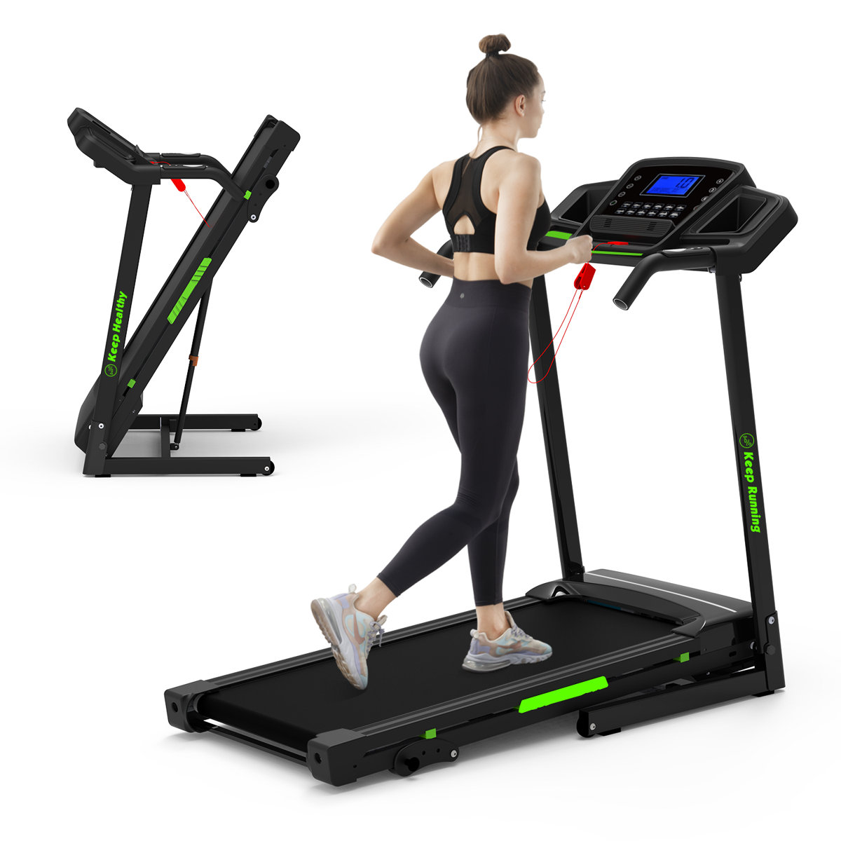 Hokku Designs Folding Treadmill For Home Electric Treadmill Workout ...