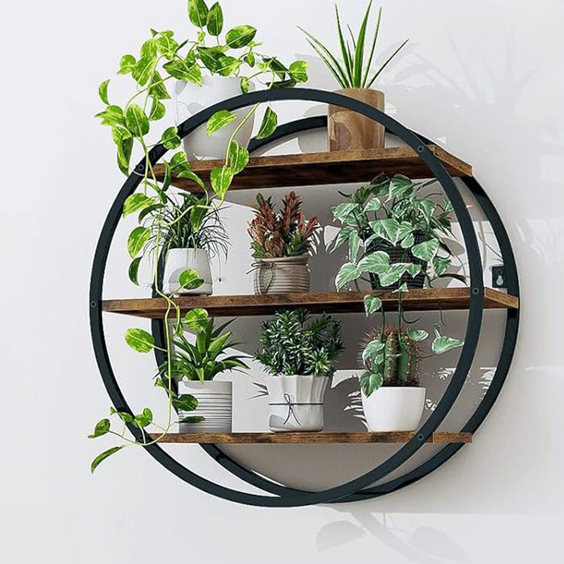 17 Stories Floating Shelves,3 Tier Decorative Geometric Circle Wall ...
