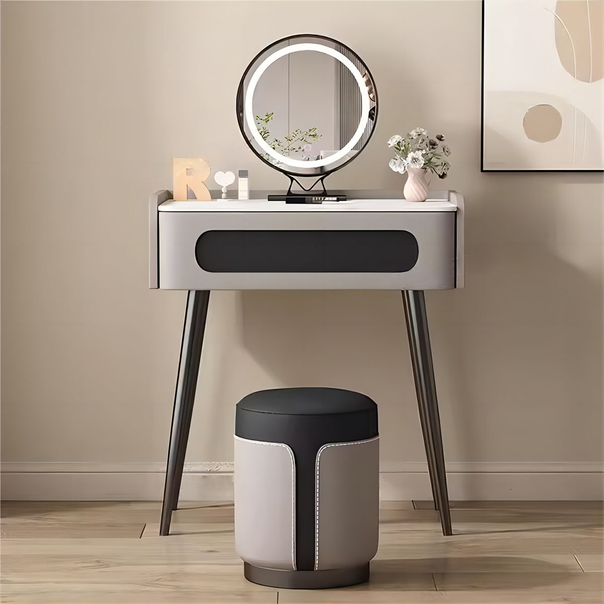 Orren Ellis Modern Minimalist Premium Solid Wood Dressing Table | Wayfair