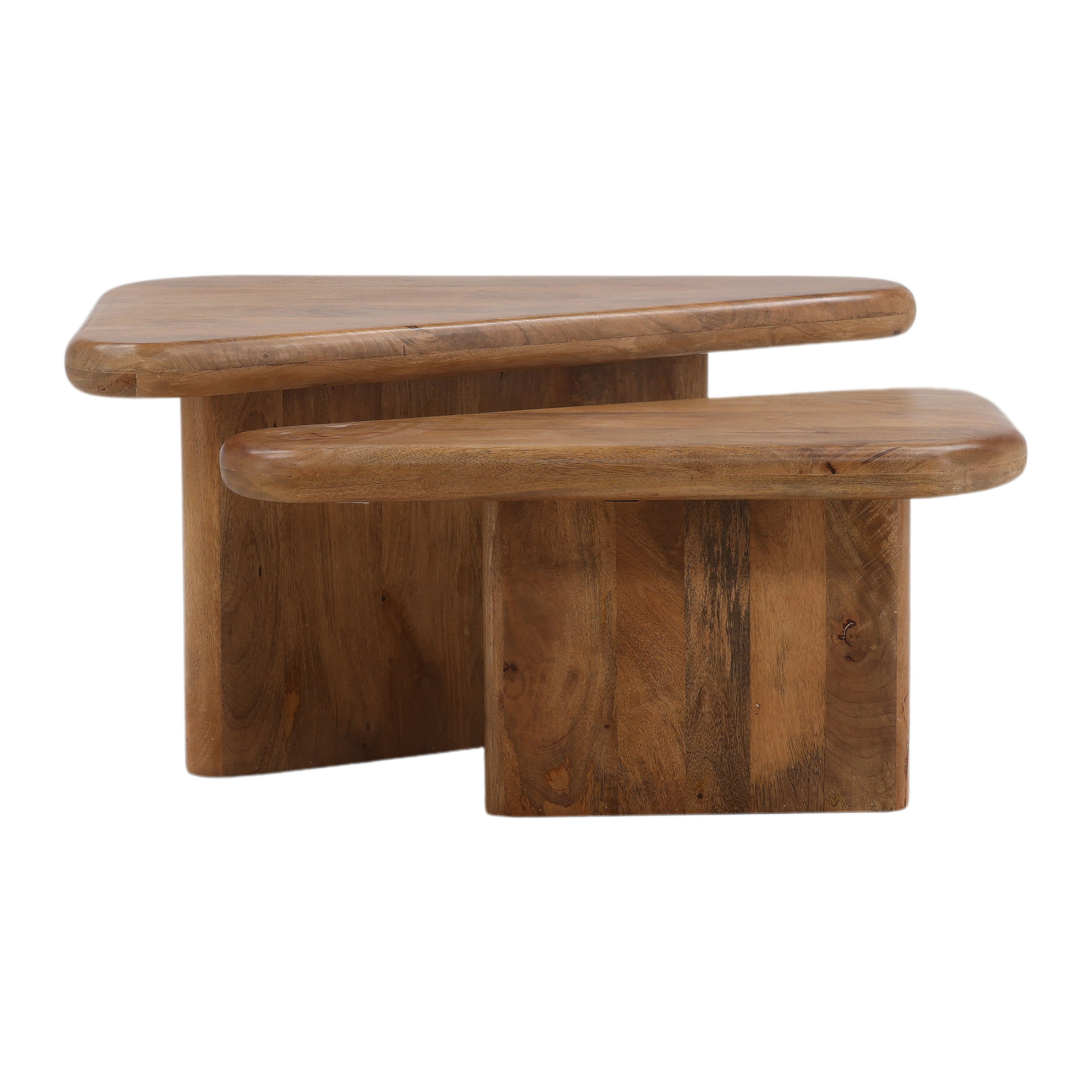 Dovetail Furniture Sansa Mango Wood Coffee Table, Brown (Set of 2) | Perigold