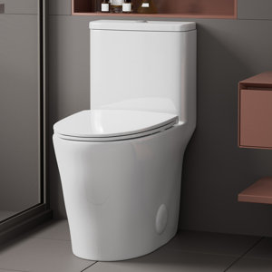 SUPERFLO Elongated Modern Toilet with Comfort Seat Height 17.3 ...