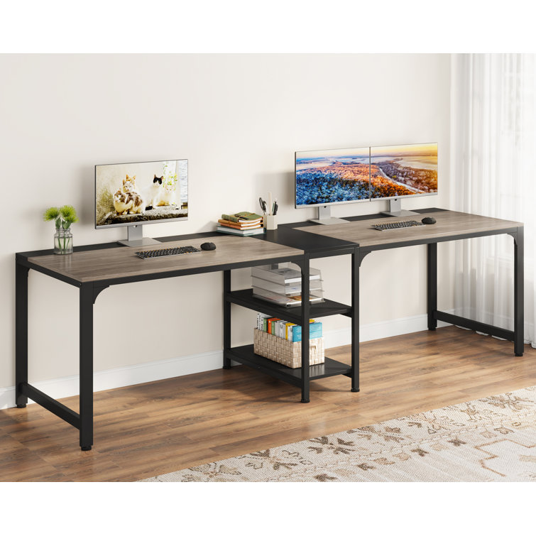 Trent Austin Design® Zina 90.55'' W Rectangle Double Computer Desk ...