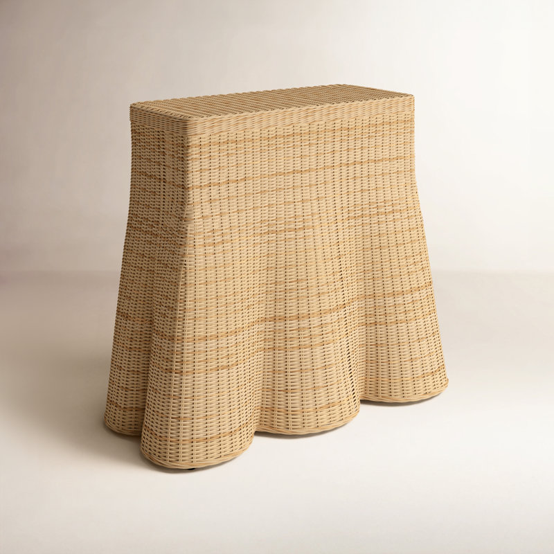 Birch Lane™ Cabo 36" Scalloped Rattan Console Table & Reviews | Birch Lane