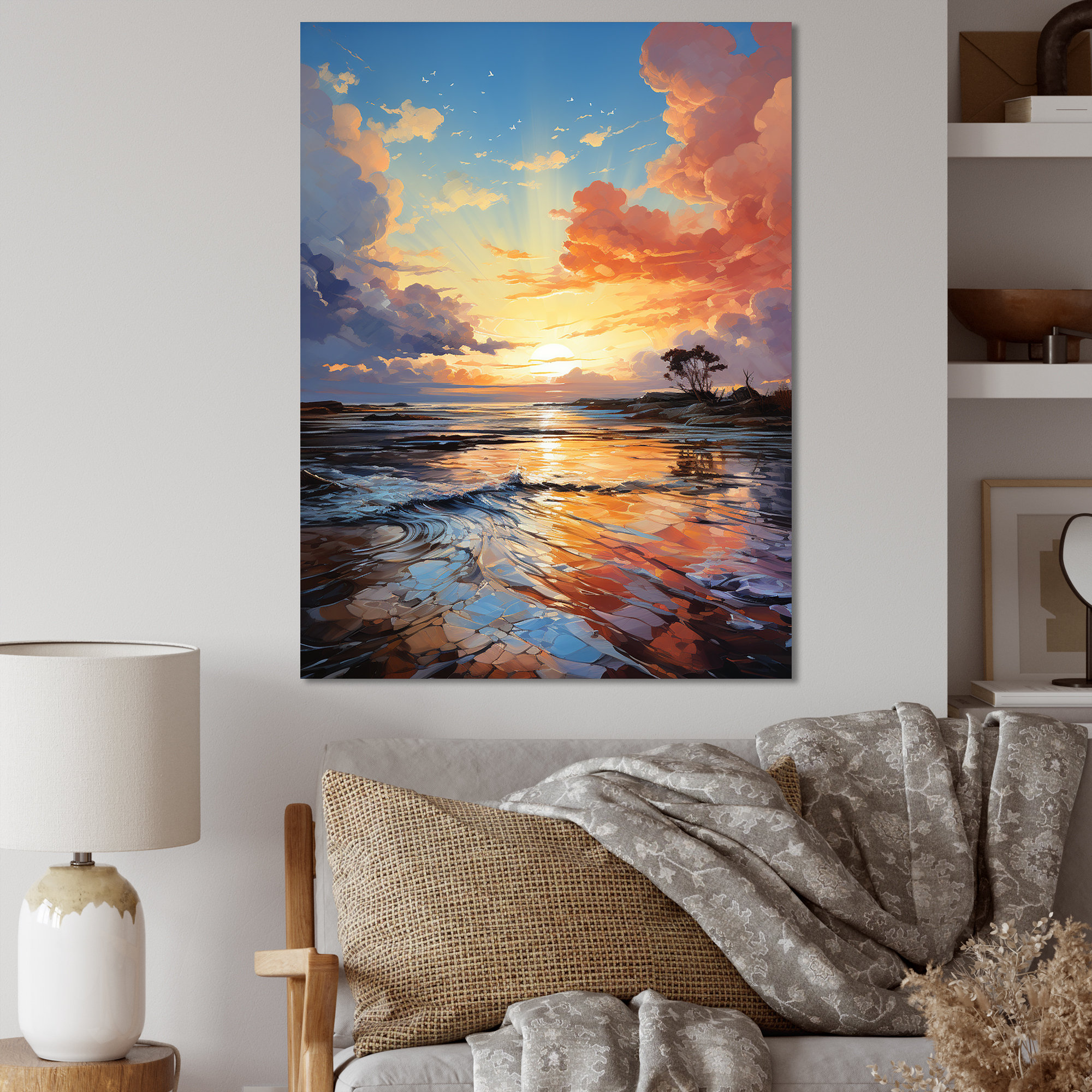 Design Art Beyond The Firmament Sunset - Sky Wall Art Living Room ...