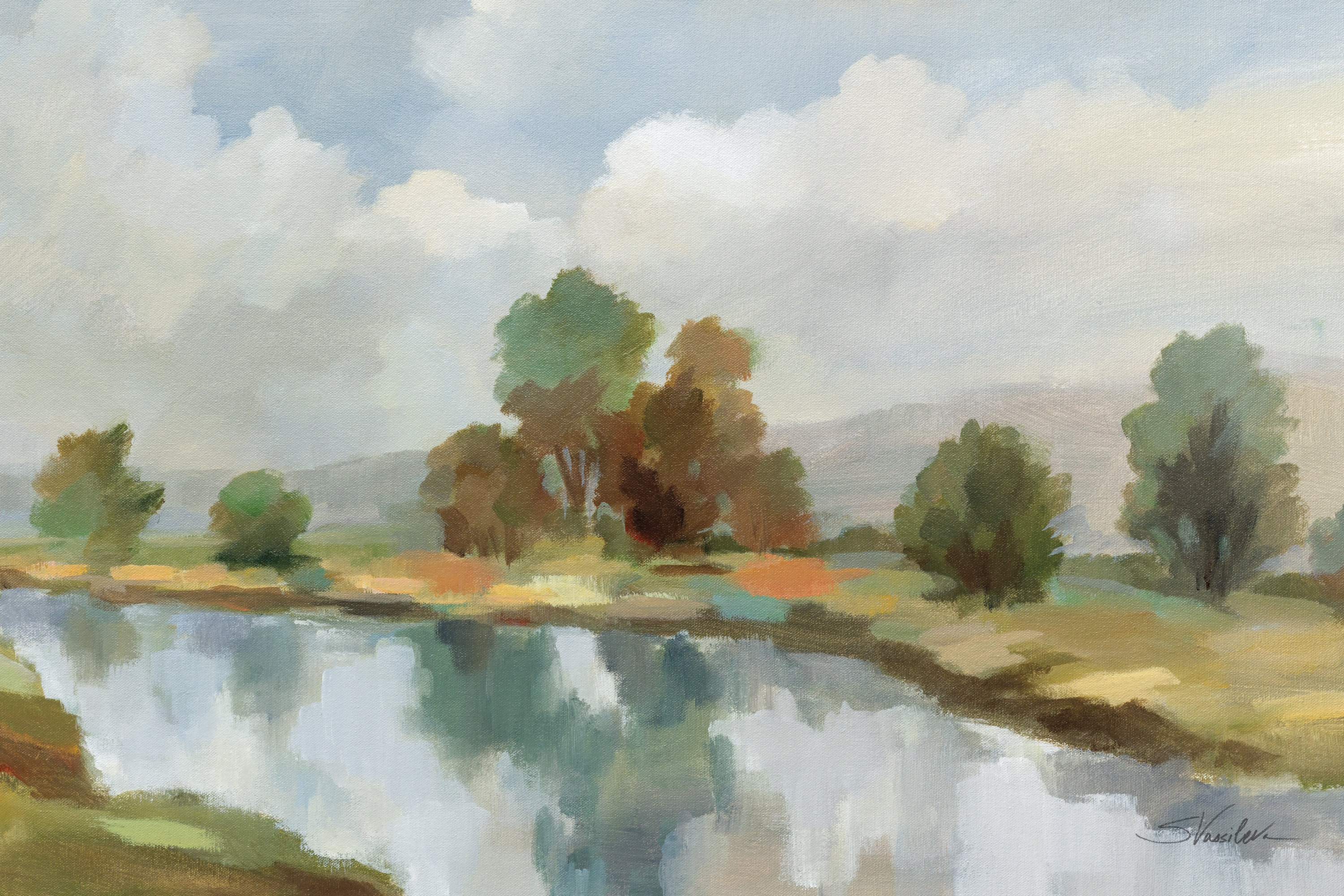 Winston Porter Liebal River And Clouds by Silvia Vassileva Print | Wayfair