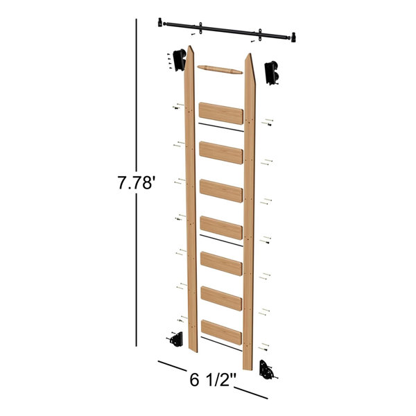 WFX Utility™ Bassford Rolling Library Ladder Hardware Kit with 7.78 ...