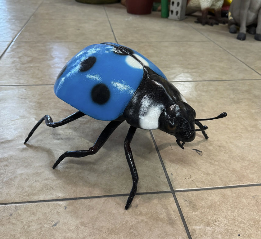 Dakota Fields Small Blue Lady Bug Over Sized Insect Statue | Wayfair