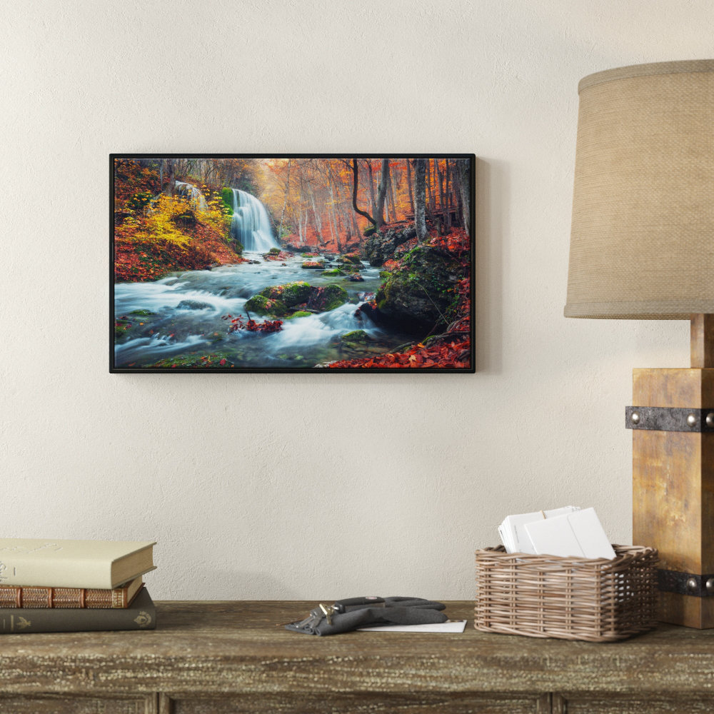 Millwood Pines 'Autumn Mountain Waterfall Long View' Framed ...