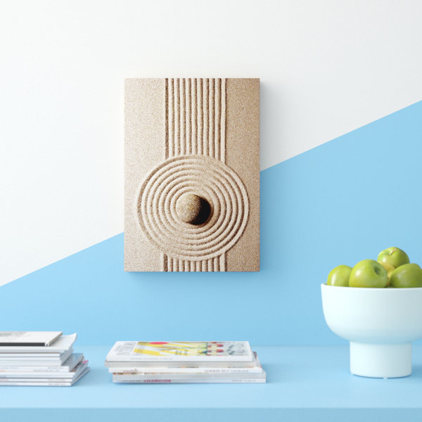 East Urban Home Circular Sand Script Zen Ethnic - Wrapped Canvas Print ...