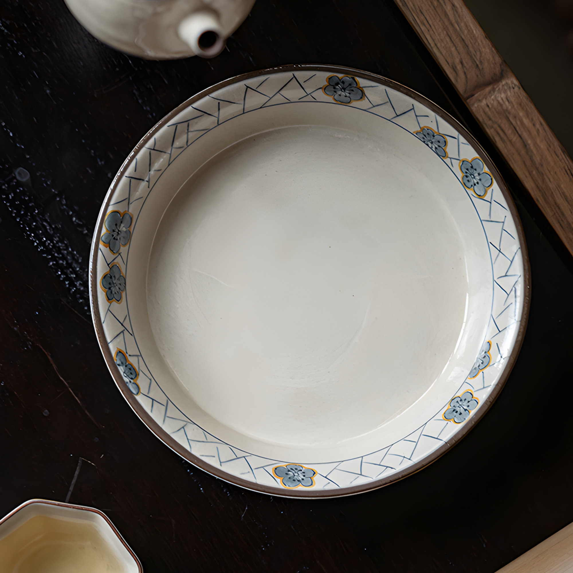 Red Barrel Studio® Hand Drawn Ice Plum Pot With Dry Dipping Table ...