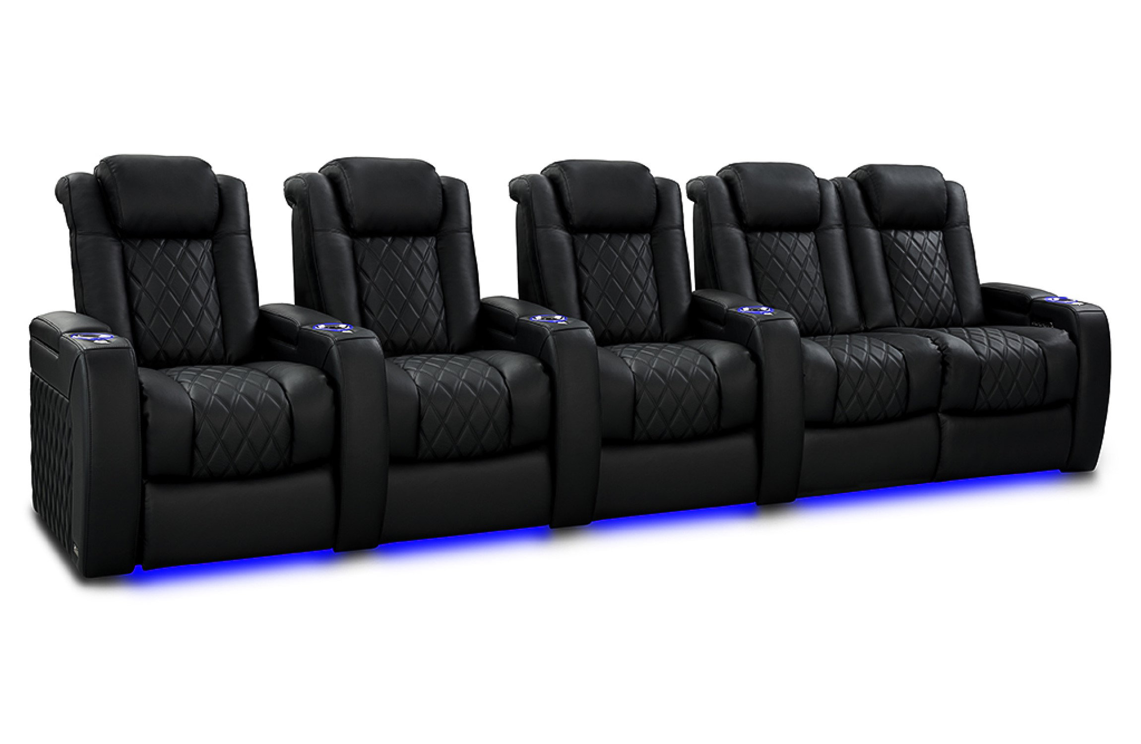 Valencia Theater Seating 140" Wide Genuine Leather Home Theater Seating ...