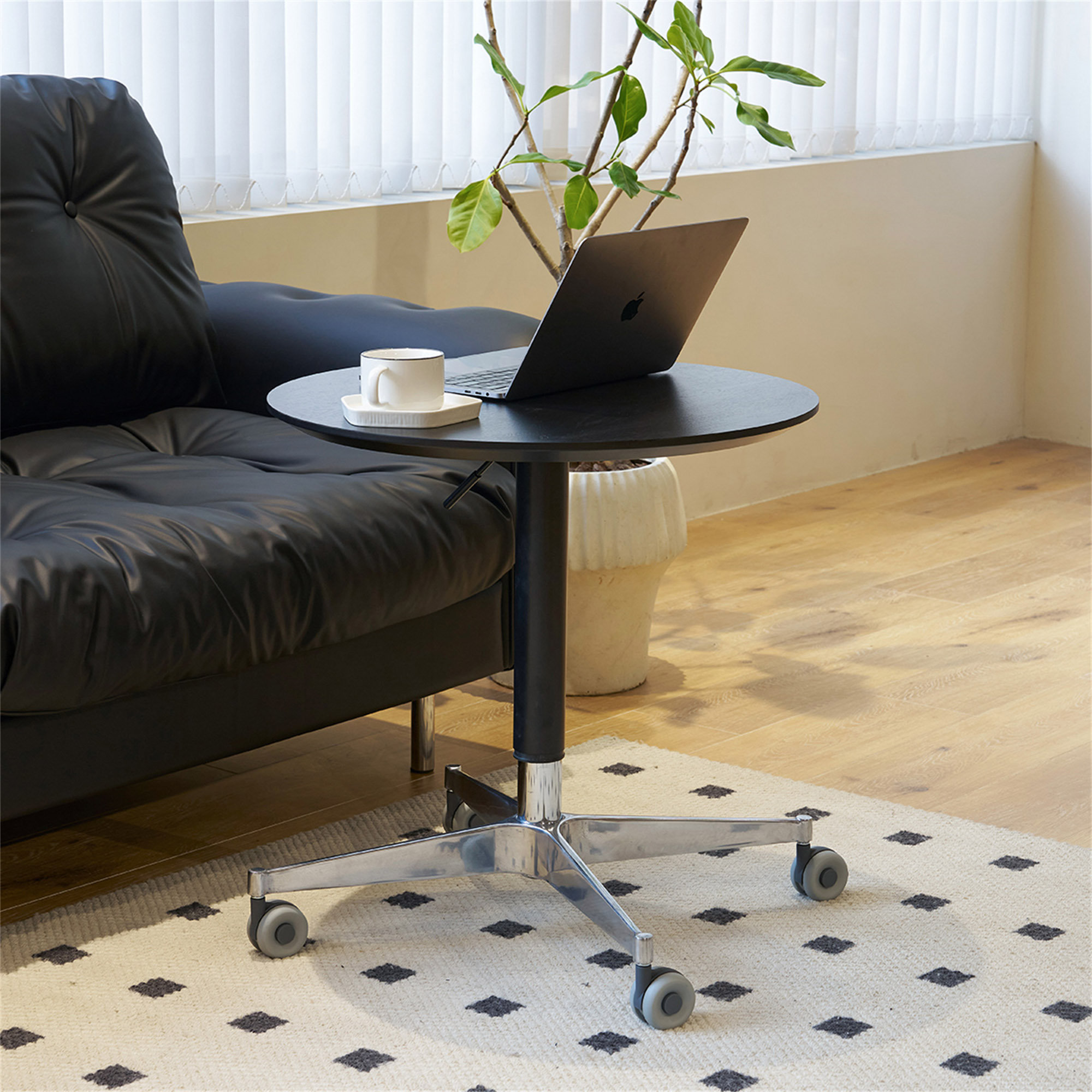 Ebern Designs Movable Adjustable Coffee Table 360 Swivel Counter Bar ...