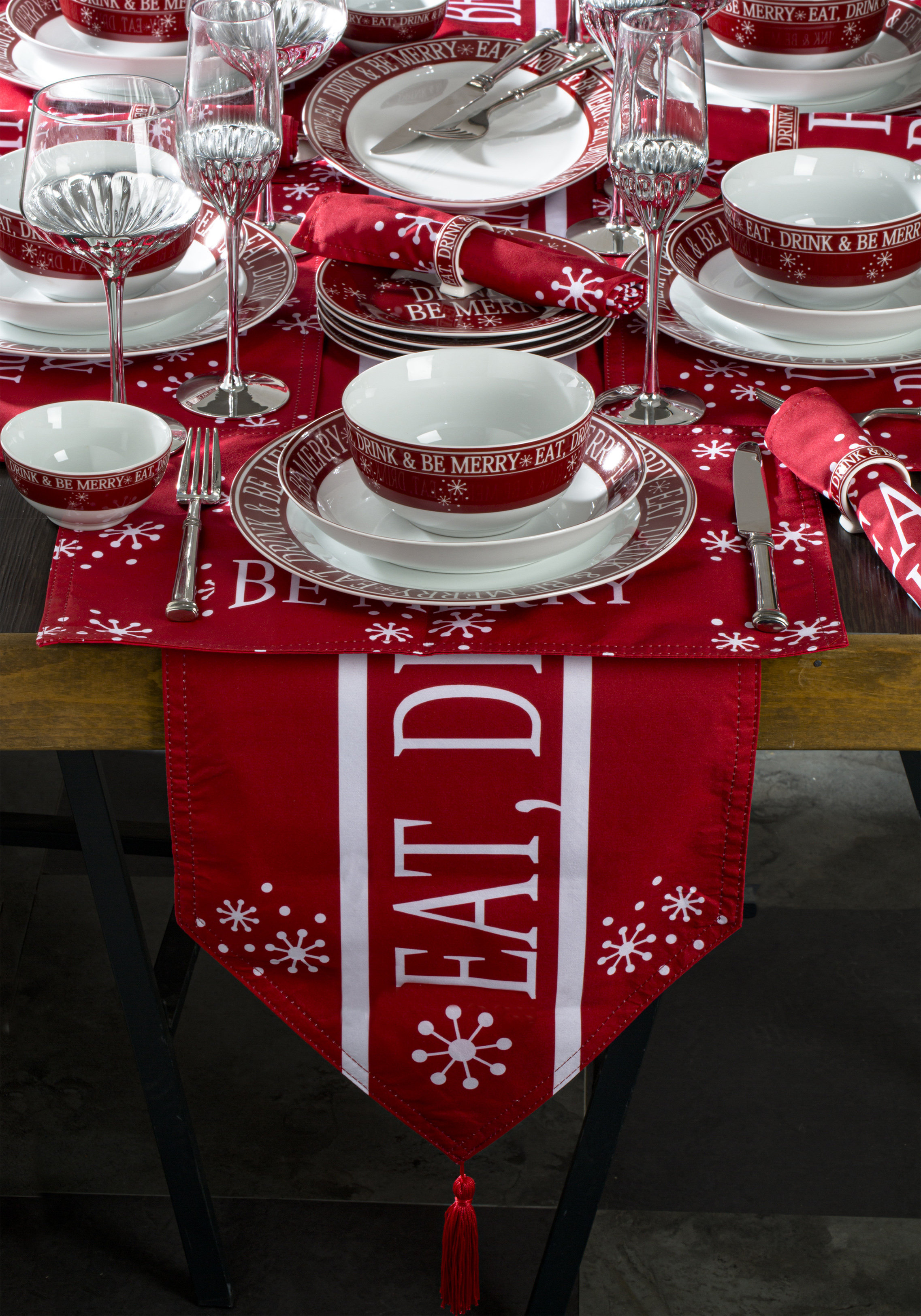 Waterside Christmas 50 Piece Dinnerware Set, Service for 6 & Reviews ...