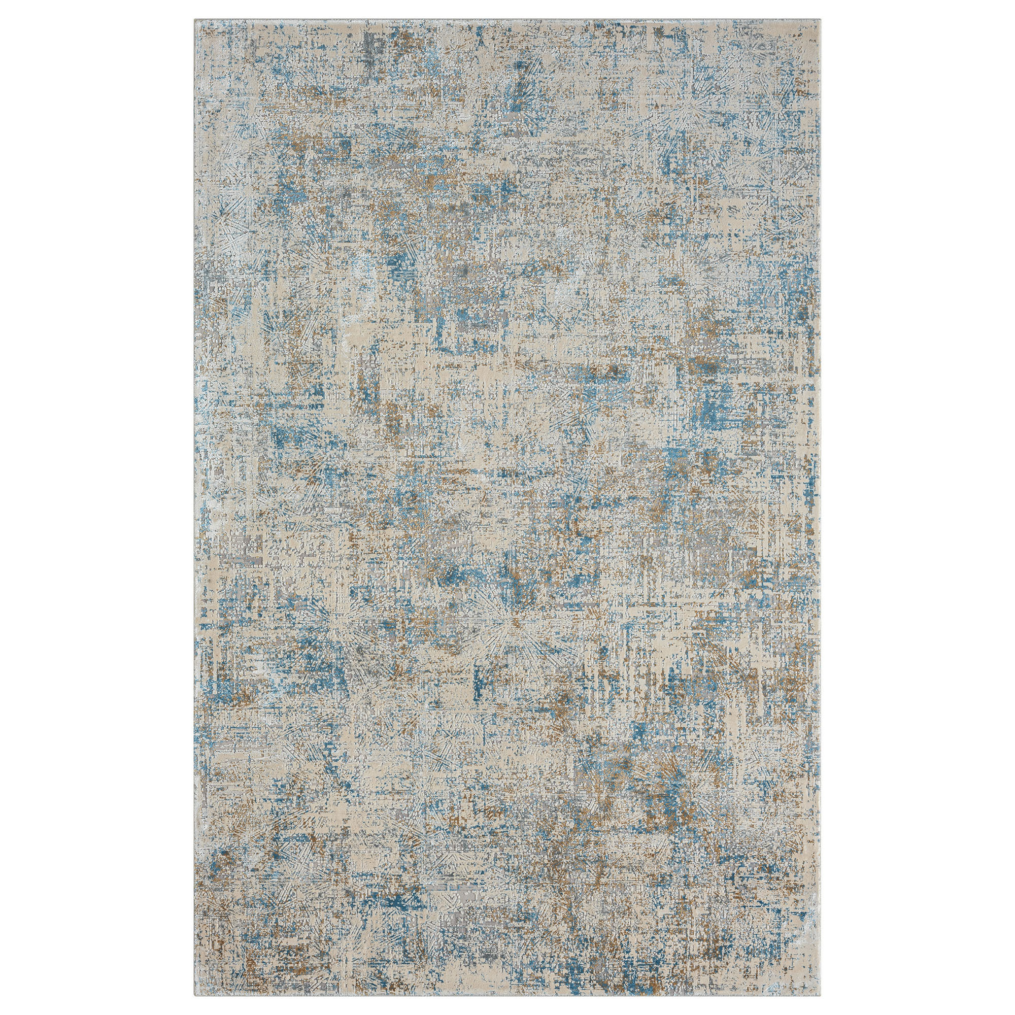 Williston Forge Govany Modern Abstract Two Million Point Blue/Gray Rug ...