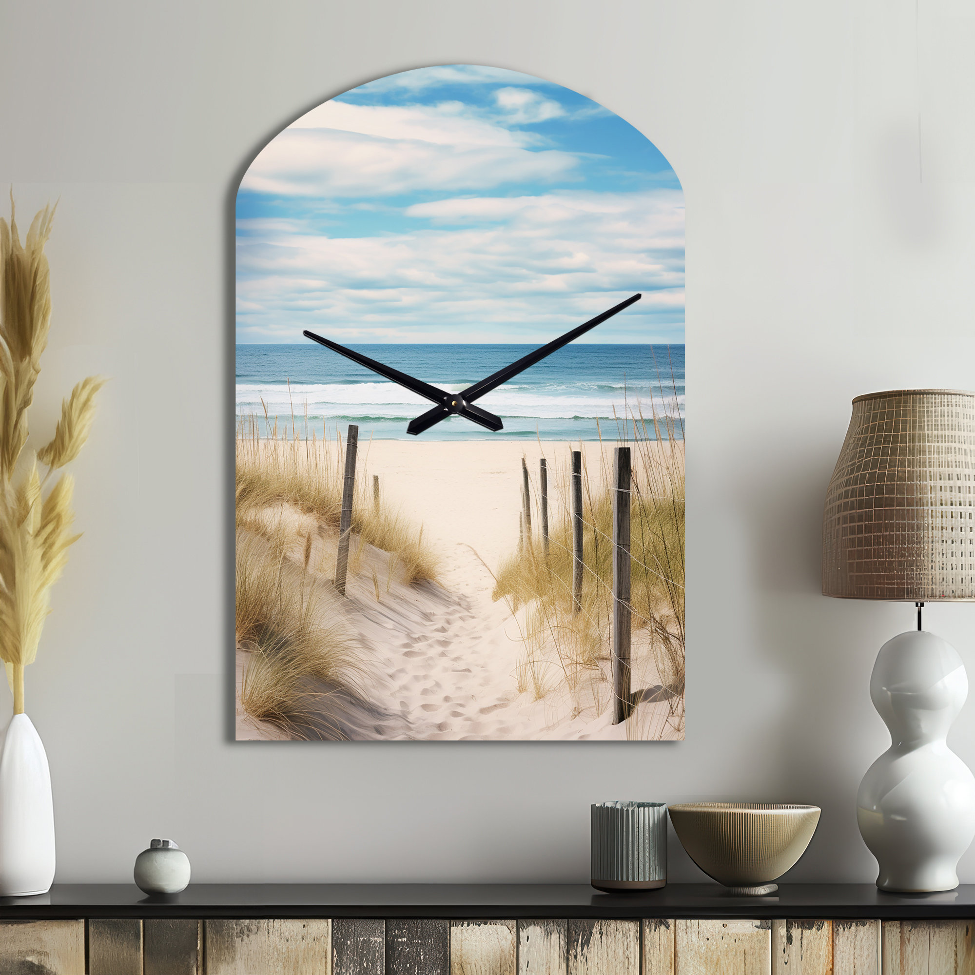Design Art Path To The Beach VI - Beach Sand Asymmetrical Metal Wall ...