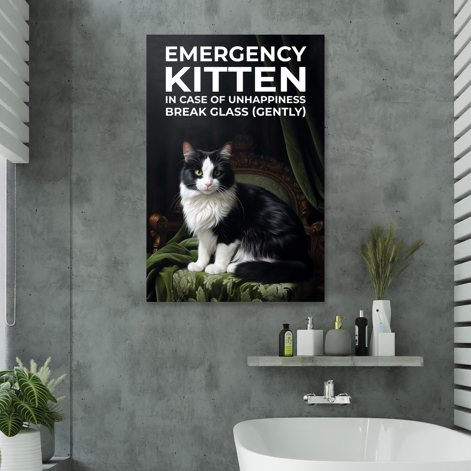 Trinx Tuxedo Cat Emergency Kitten - 1 Piece Rectangle Gr " Tuxedo Cat ...