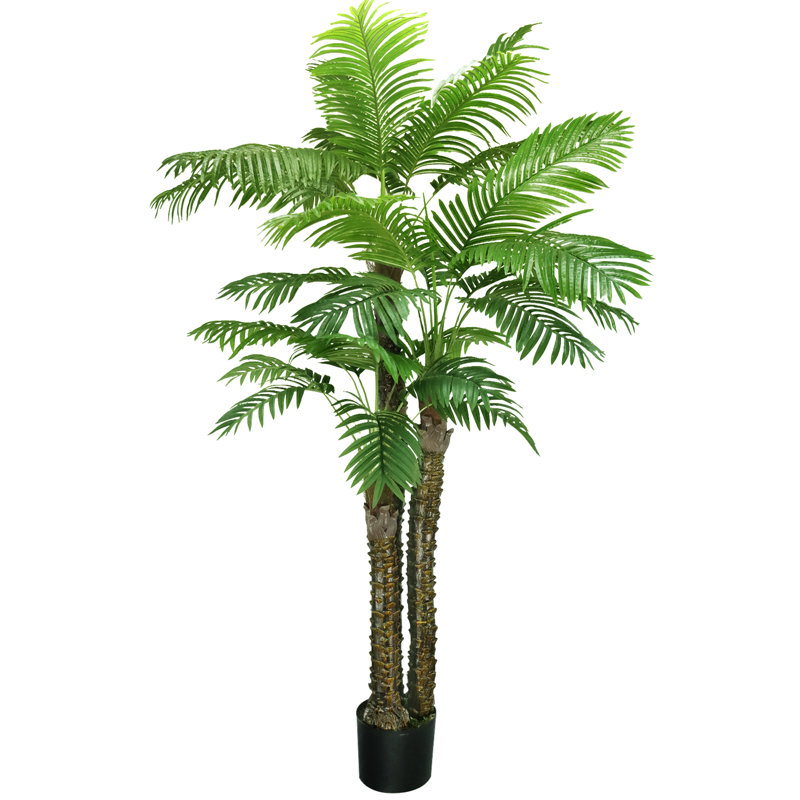 Primrue Artificial Palm Tree For Outdoors Triple Tropical Phoenix Palm ...