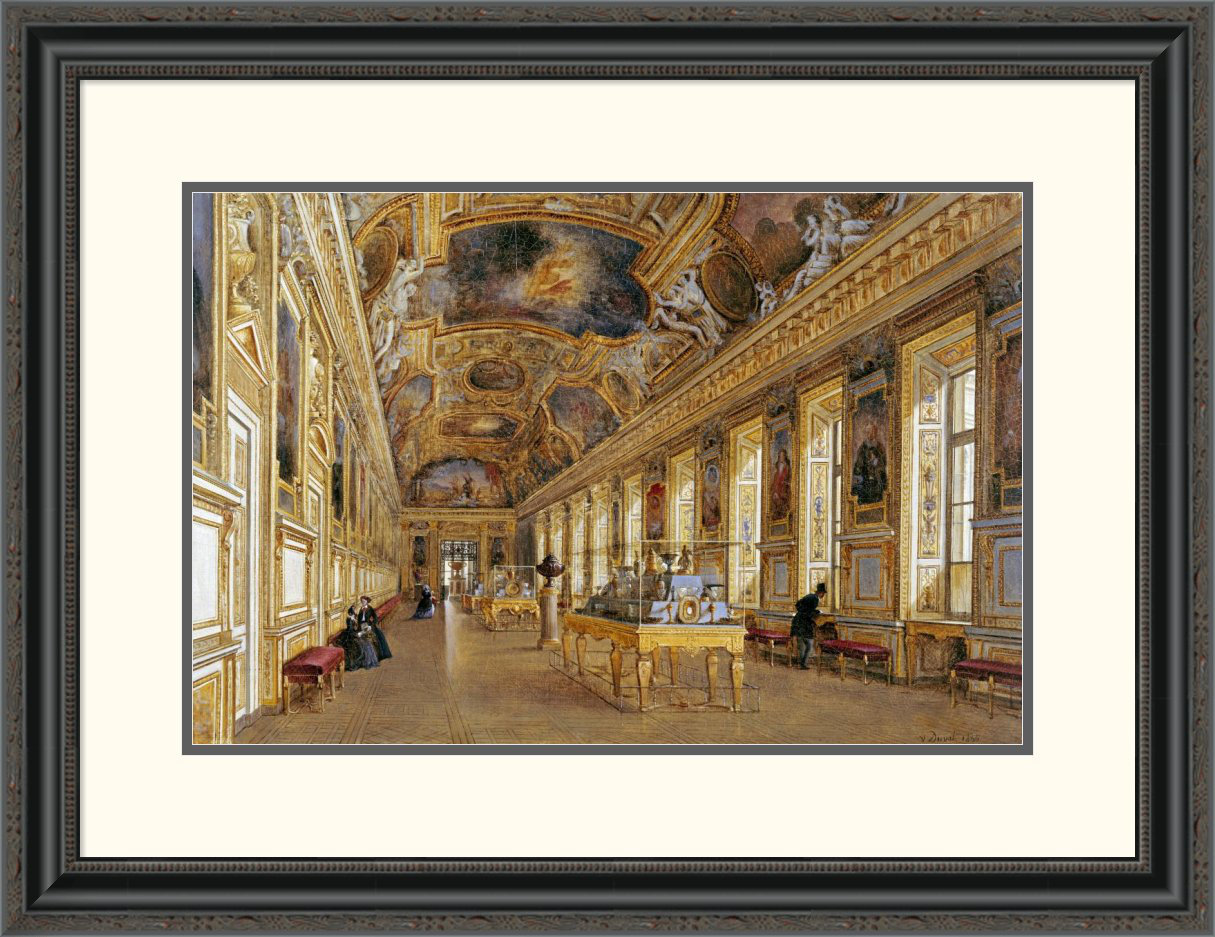Global Gallery 'The Interior of the Louvre' by Victor Duval Framed ...