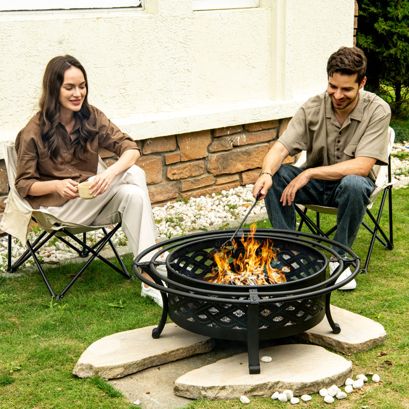 Arlmont & Co. Soraida 36 Inch Outdoor Wood Burning Fire Pit & Reviews ...