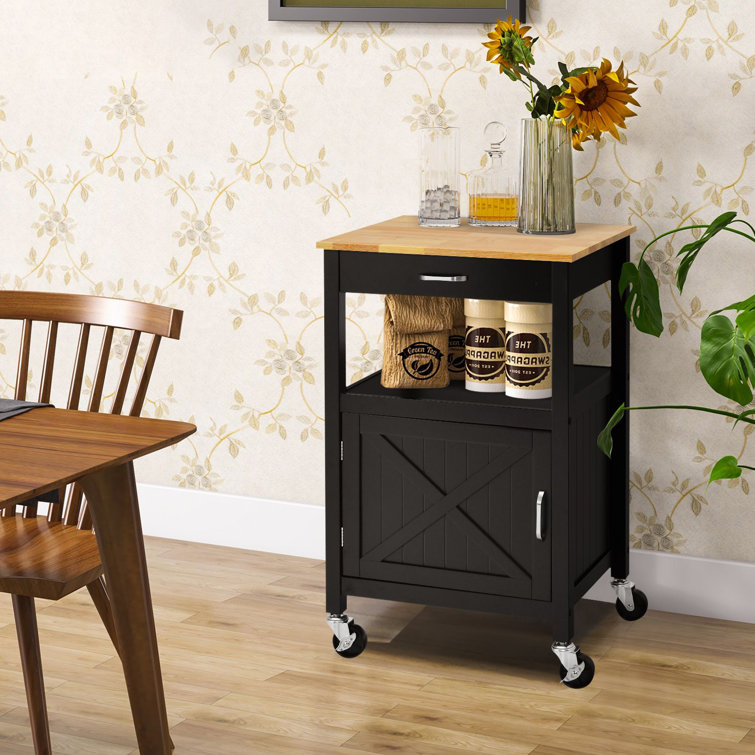 August Grove Larned Solid Wood Kitchen Trolley | Wayfair.co.uk