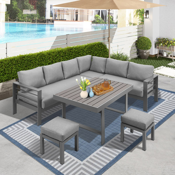 Latitude Run® Michena 7 - Person Outdoor Seating Group with Cushions ...