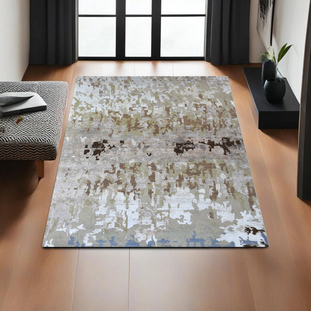 Kika Home Collections Wool Handmade Abstract, Hand Knotted Area Rugs ...