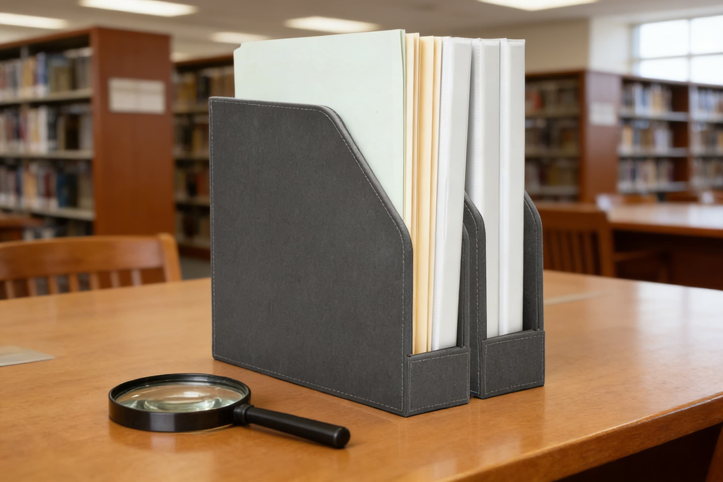 Inbox Zero Vertical File Holder Organizer Set With Charging Station - 2 ...