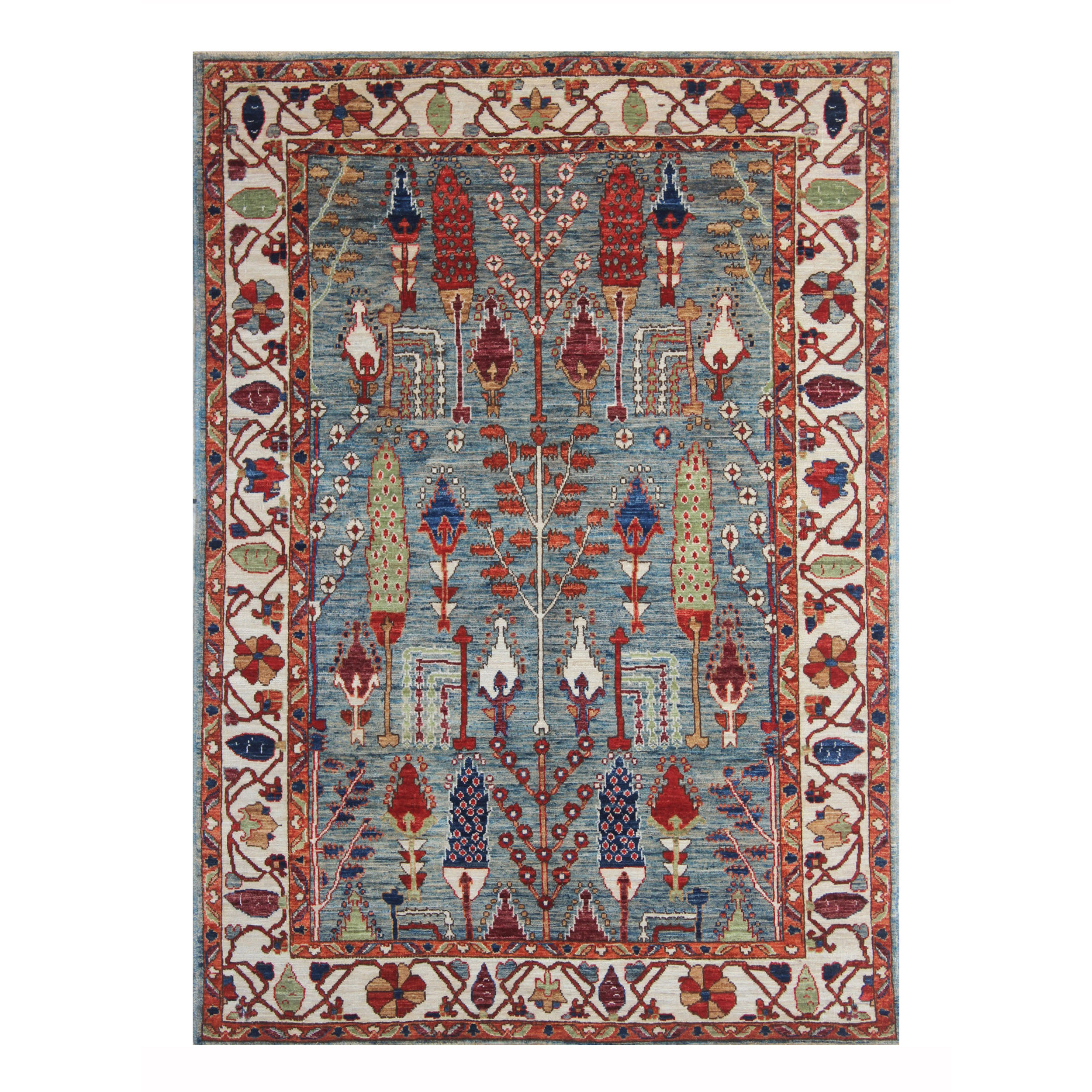 Bokara Rug Co., Inc. One-of-a-Kind 4'3" X 6' Wool Area Rug Blue/Ivory ...