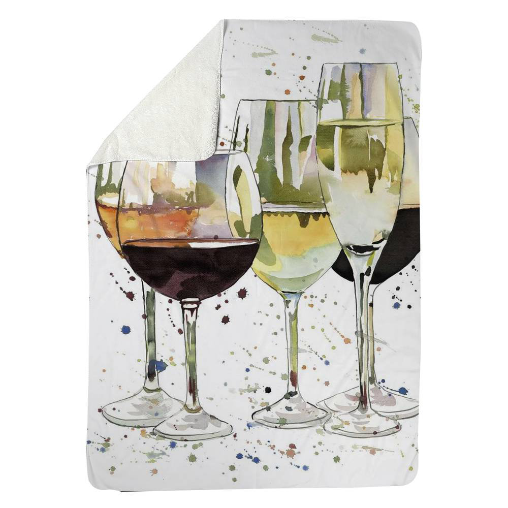 Begin Edition International Inc. Beautiful Wine Glasses Fleece Blanket ...