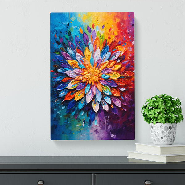 Marlow Home Co. Mandala Action Painting - No Frame Print | Wayfair.co.uk