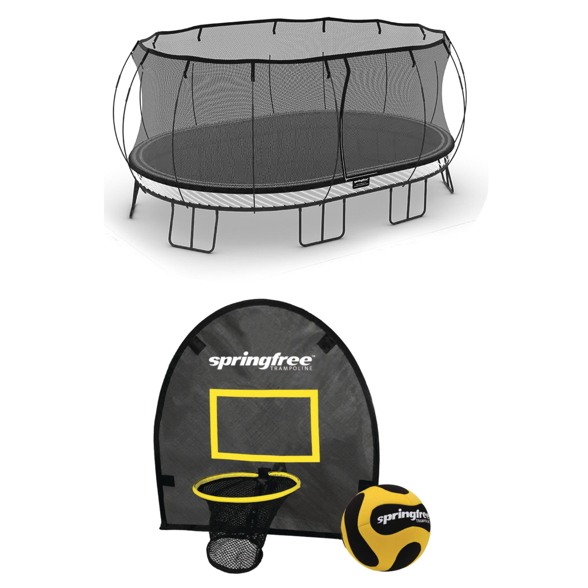 Springfree Trampoline 12' x 19' Oval Trampoline w/Basketball FlexrHoop Accessory | Wayfair